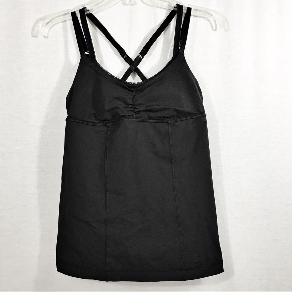 Lululemon Ruched Bra With Darts 4 Strap Tank Euc 6 - Gem